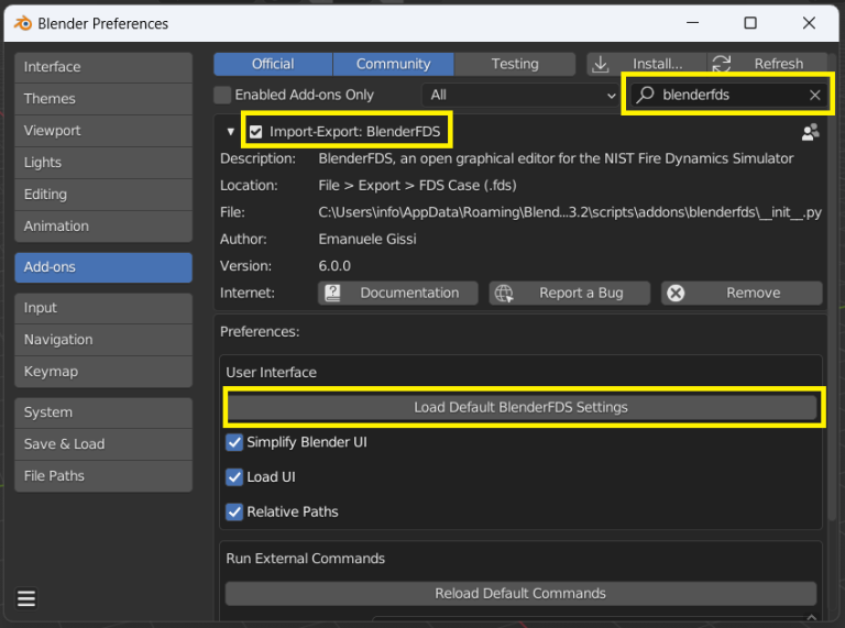 How to install Blender FDS Add-on - Cloud HPC